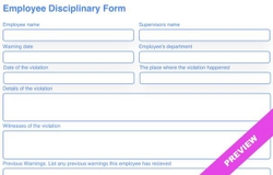 Employee Disciplinary Form Template Free Download | Hourly Workforce ...