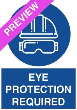 Eye Protection Required Blue Sign Free Download | Hourly Workforce Tracking