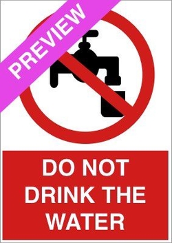 Do Not Drink The Water Red Sign Free Download | Hourly Workforce Tracking