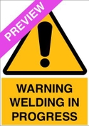 Warning Welding In Progress Yellow Sign Free Download | Hourly ...