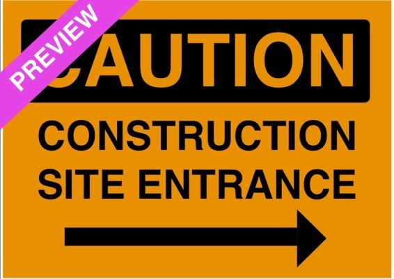 Construction Site Entrance Right Orange Sign | Free SME Tool | Hourly ...