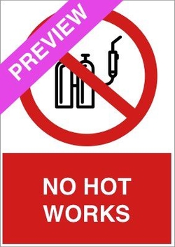 No Hot Works Red Sign Free Download | Hourly Workforce Tracking