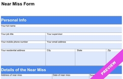 Near Miss Report Template | Hourly Workforce Tracking