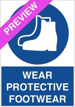 Wear Protective Footwear Blue Sign Free Download | Hourly Workforce ...