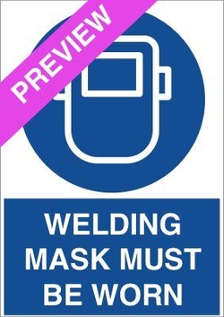 Welding Mask Must Be Worn Blue Sign Free Download | Hourly Workforce ...
